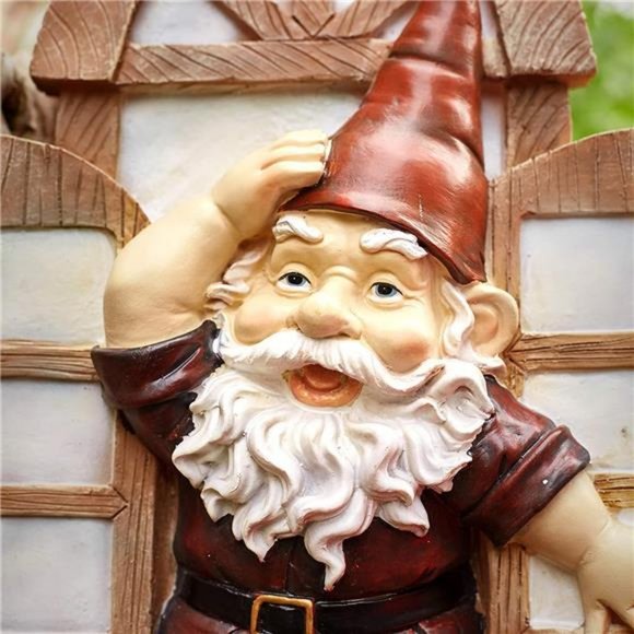 Accents | Garden Gnomes Elf Open Window Tree Hugger Knothole Welcome ...